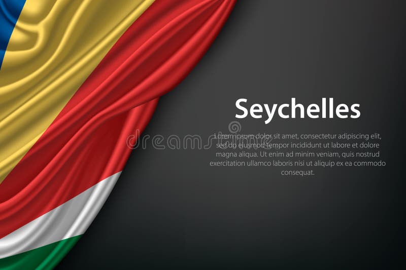 Waving Seychelles Flag on Dark Background Stock Illustration ...