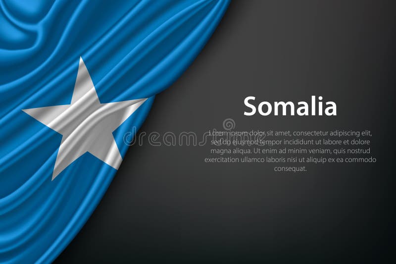 Waving Somalia Flag on Dark Background Stock Illustration ...