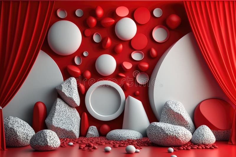 Realistic Depth and Abstraction Background of Rocks and Stones, Red ...