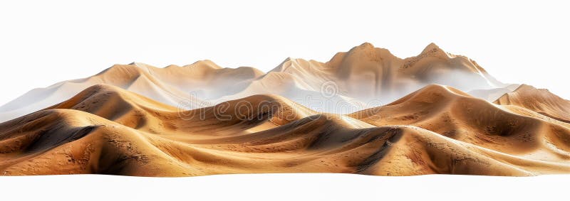 Realistic Desert Landscape Isolated on White Background. Beautiful View ...