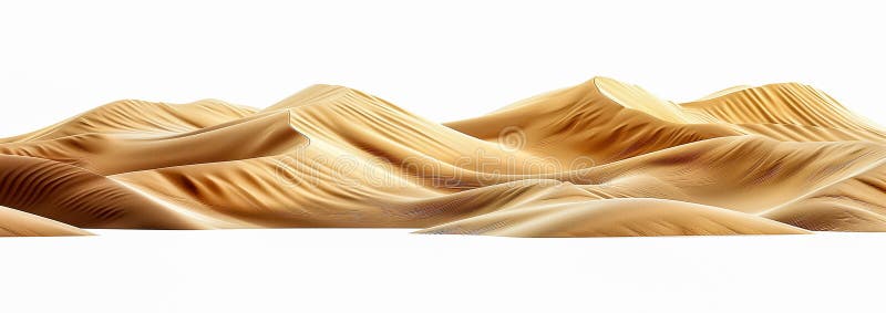 Realistic Desert Landscape Isolated on White Background. Beautiful View ...