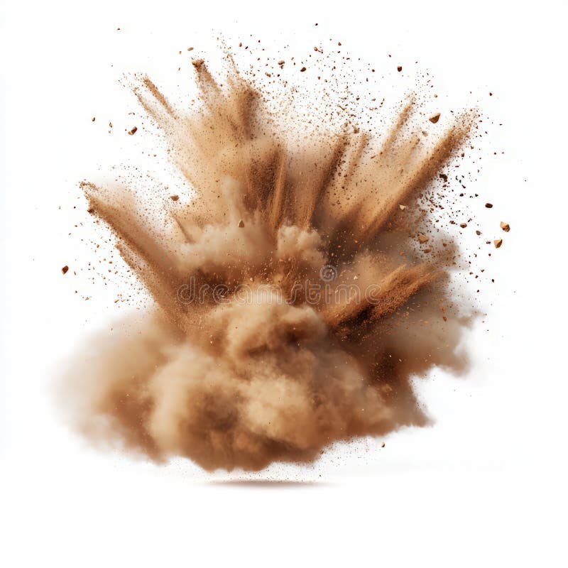 Realistic Desert Sand Explosion with Textured Grains and Soft Clouds ...