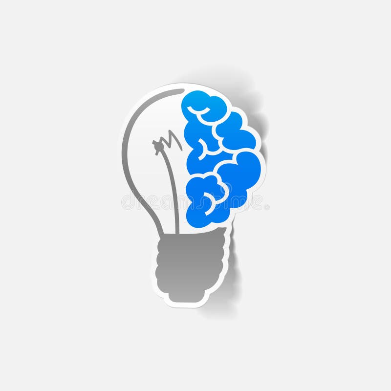 Brain lamp icon simple stock vector. Illustration of design - 91905048
