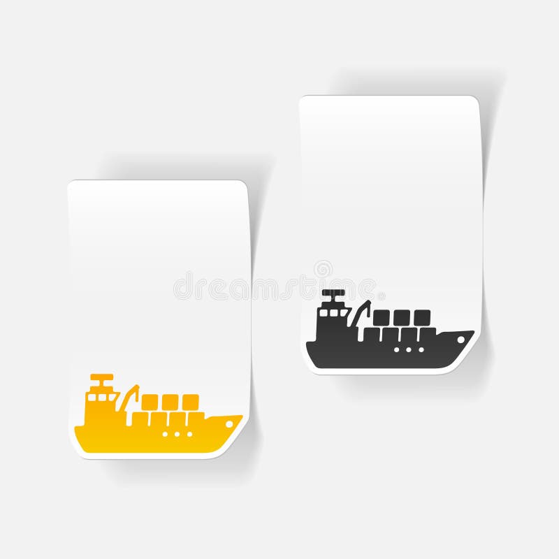 Realistic Design Element. Cargo Ship Stock Vector - Illustration of ...