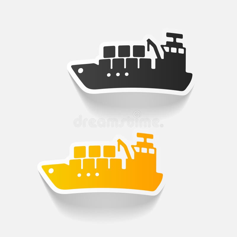 Realistic Design Element. Cargo Ship Stock Vector - Illustration of ...