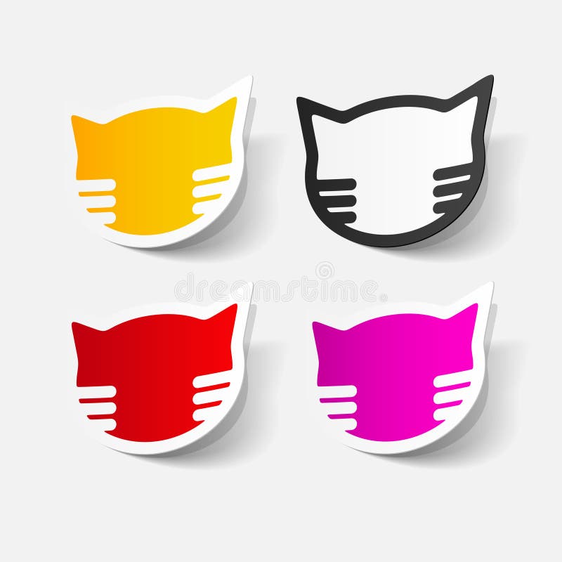 Realistic Design Element: Cat Stock Vector - Illustration of bookmark ...
