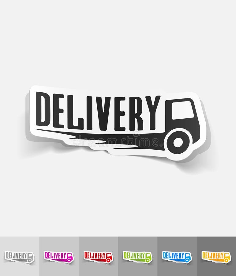 Delivery Paper Sticker with Hand Drawn Elements Stock Vector ...
