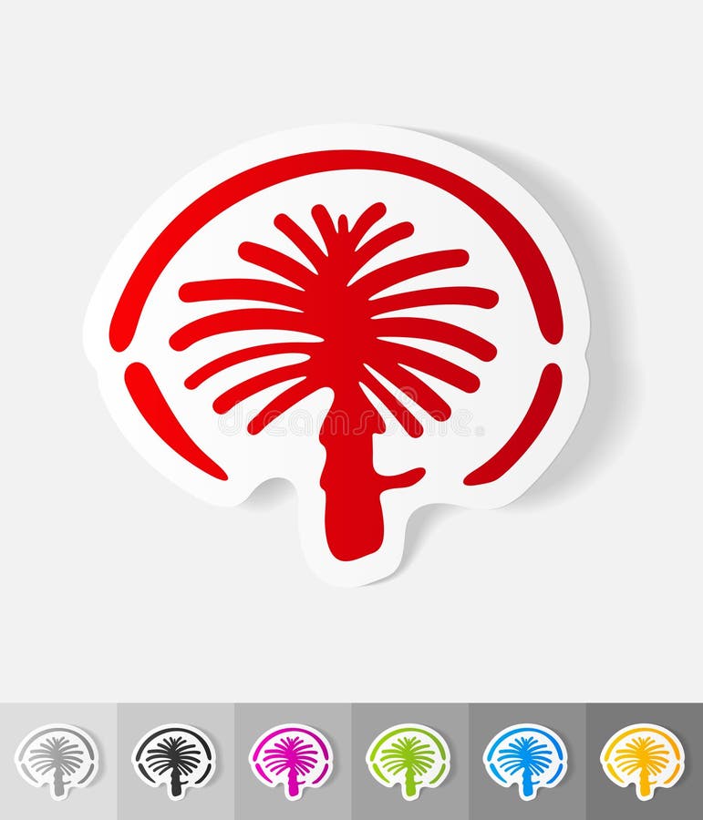 The Palm Jumeirah Icon In Cartoon Style Isolated On White Background ...