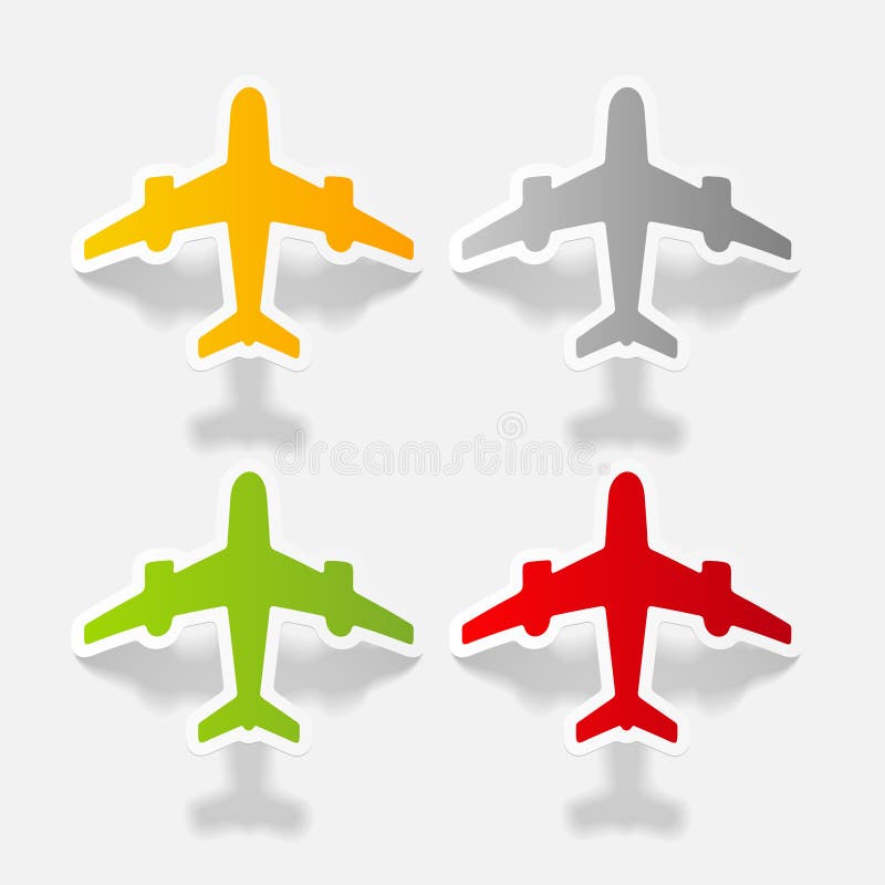 Realistic Design Element: Plane Stock Vector - Illustration of ...