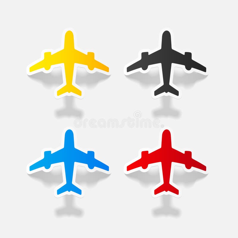 Realistic Design Element. Plane Stock Vector - Illustration of motion ...