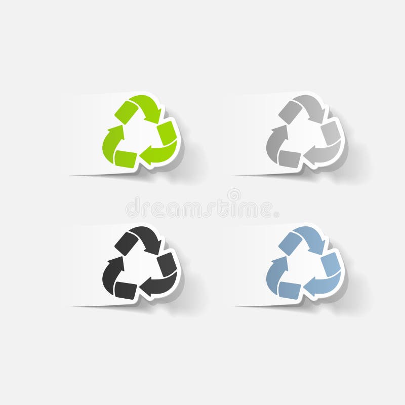 Realistic Design Element: Recycle Sign Stock Vector - Illustration of ...