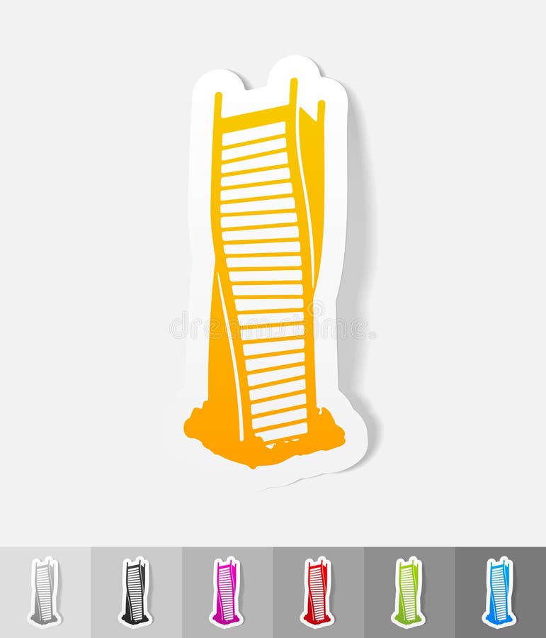 Realistic Design Element. Twisted Modern Building Stock Vector ...