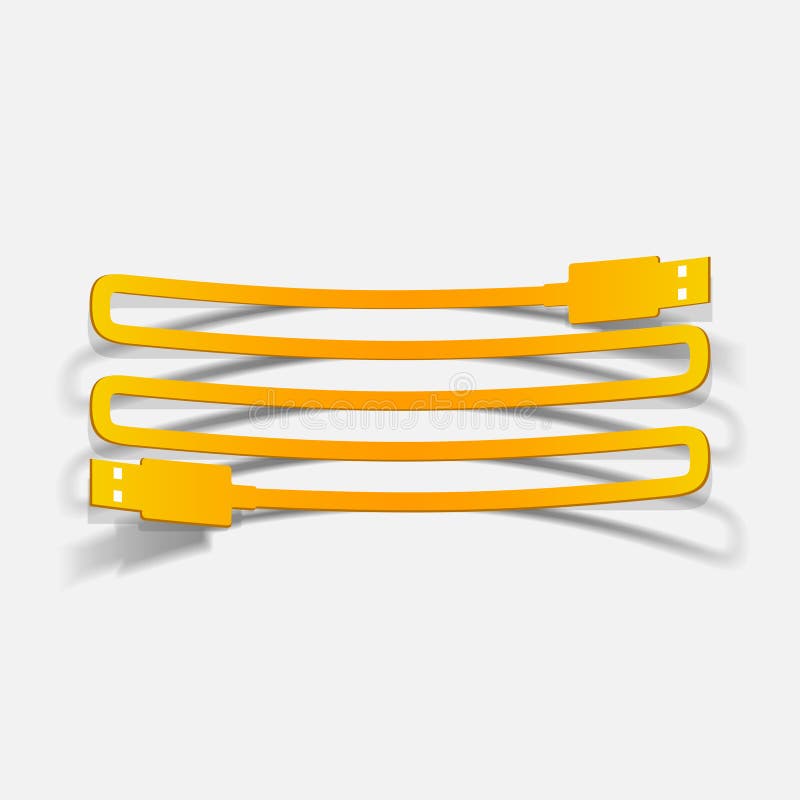 Realistic Design Element: Usb-cable Stock Vector - Illustration of ...