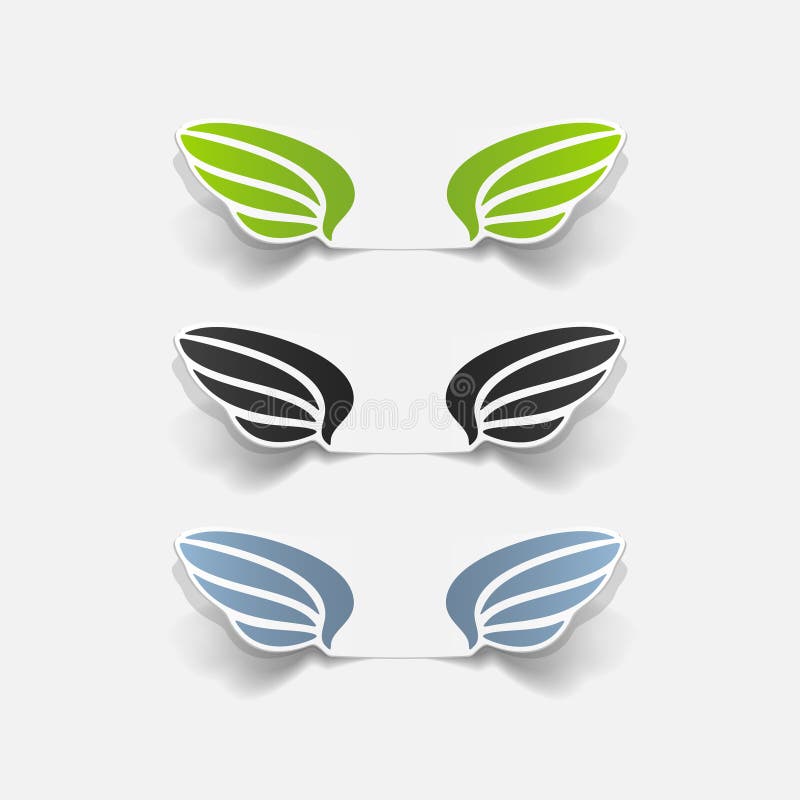 Realistic Design Element: Wing Stock Vector - Illustration of flying ...
