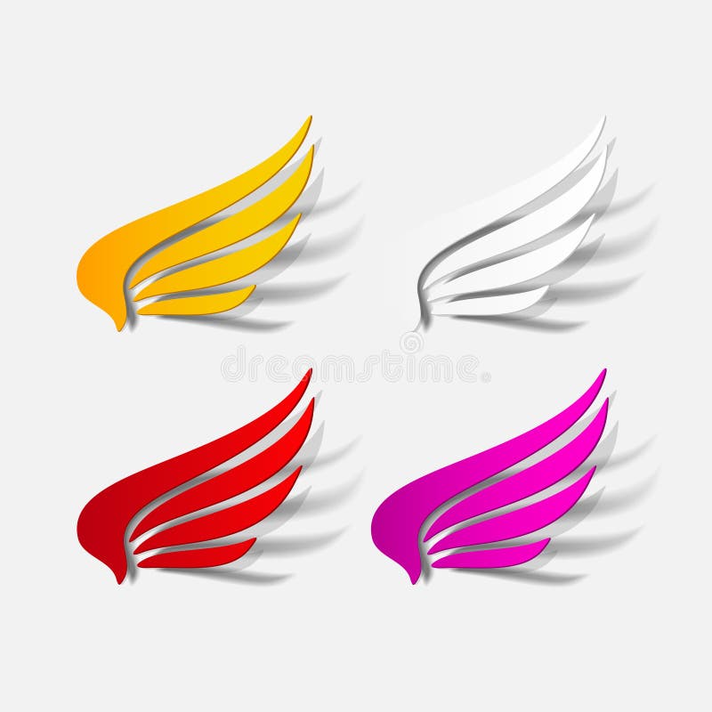 Realistic Design Element: Wing Stock Vector - Illustration of design ...