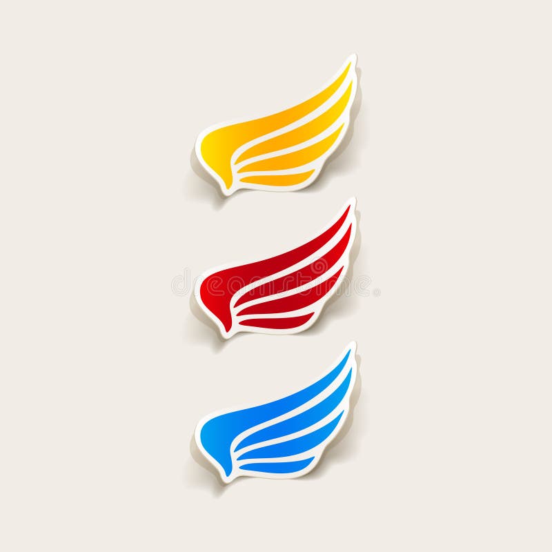 Realistic Design Element: Wing Stock Vector - Illustration of icon ...