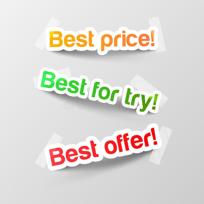 Realistic Design Elements Stickers Stock Vector - Illustration of ...