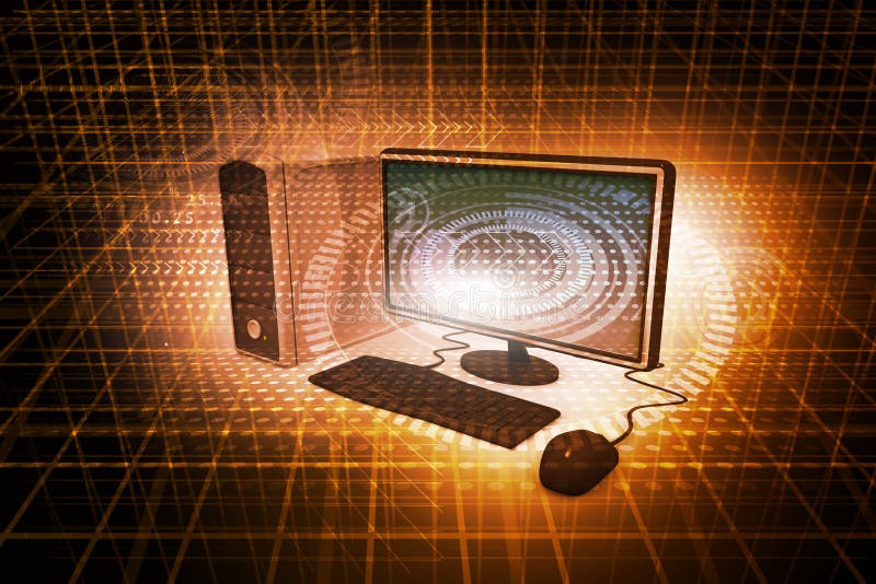 Realistic Desktop Computer stock vector. Illustration of keyboard ...