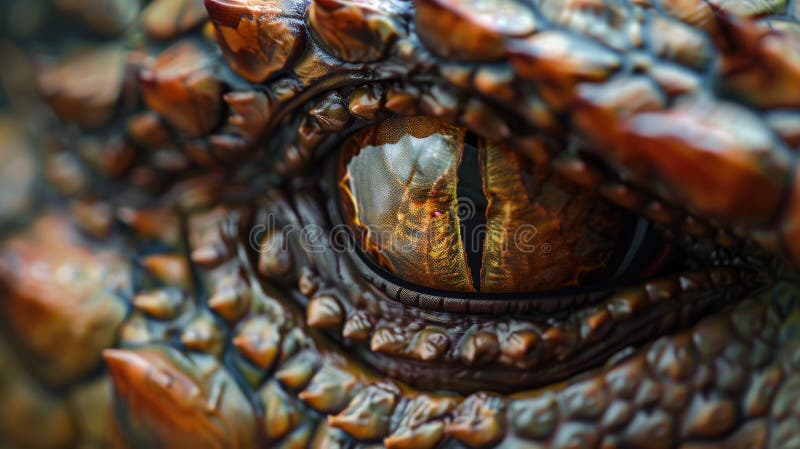 Realistic Detail of Dragon Eyes with Colored Leather Stock Illustration ...
