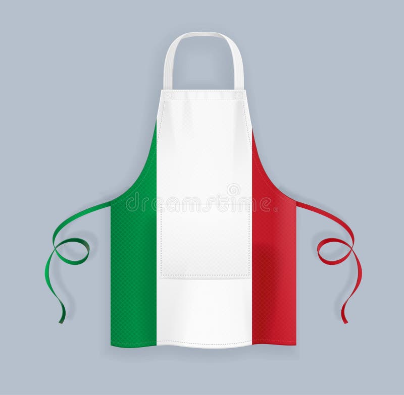 Realistic Detailed 3d Italy Flag Kitchen Apron. Vector Stock Vector ...