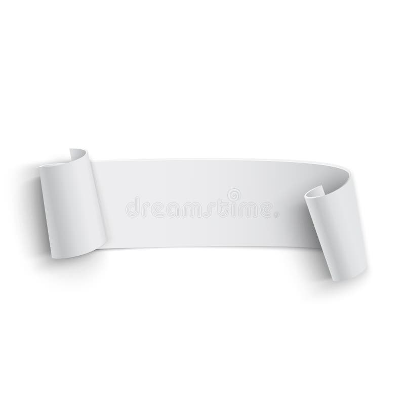 Realistic Detailed Curved Paper Banner Stock Vector - Illustration of ...