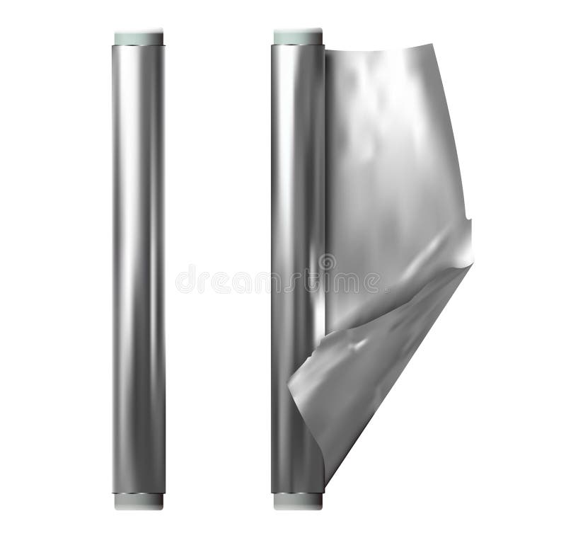 Realistic Detailed 3d Aluminium Foil Set. Vector Stock Vector ...