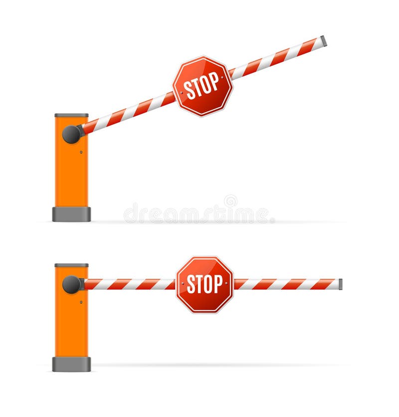Realistic Detailed 3d Barrier Gate Set. Vector Stock Vector ...