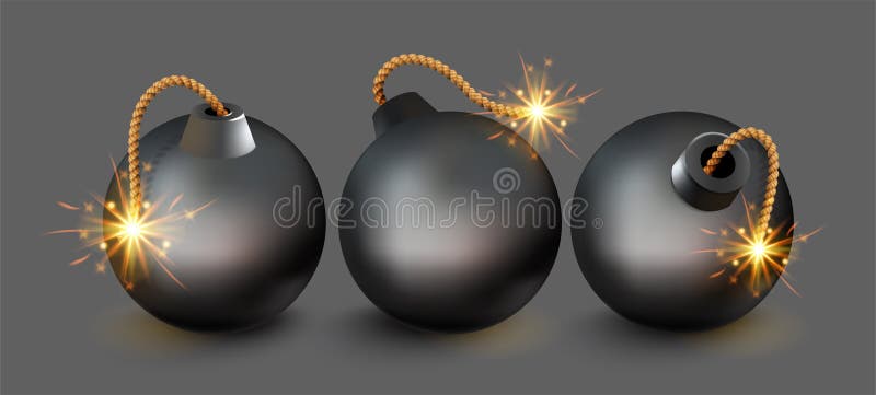 Realistic Detailed 3d Bomb Explosion Set. Vector Stock Vector ...