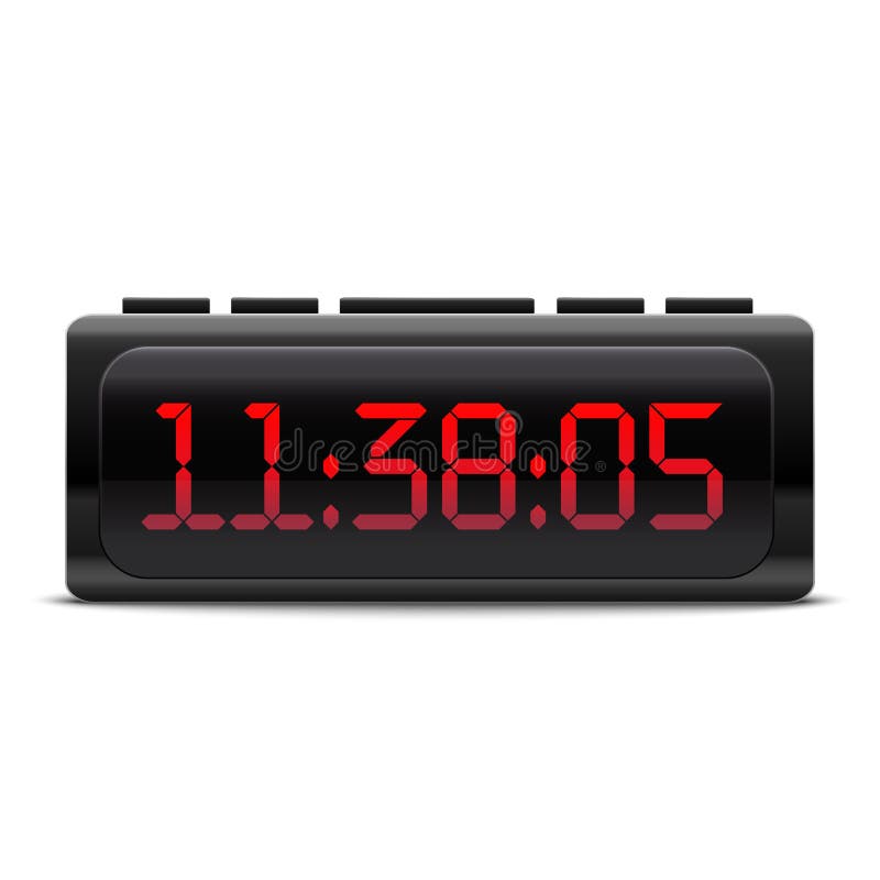 Realistic Detailed 3d Black Digital Countdown Clock. Vector Stock ...