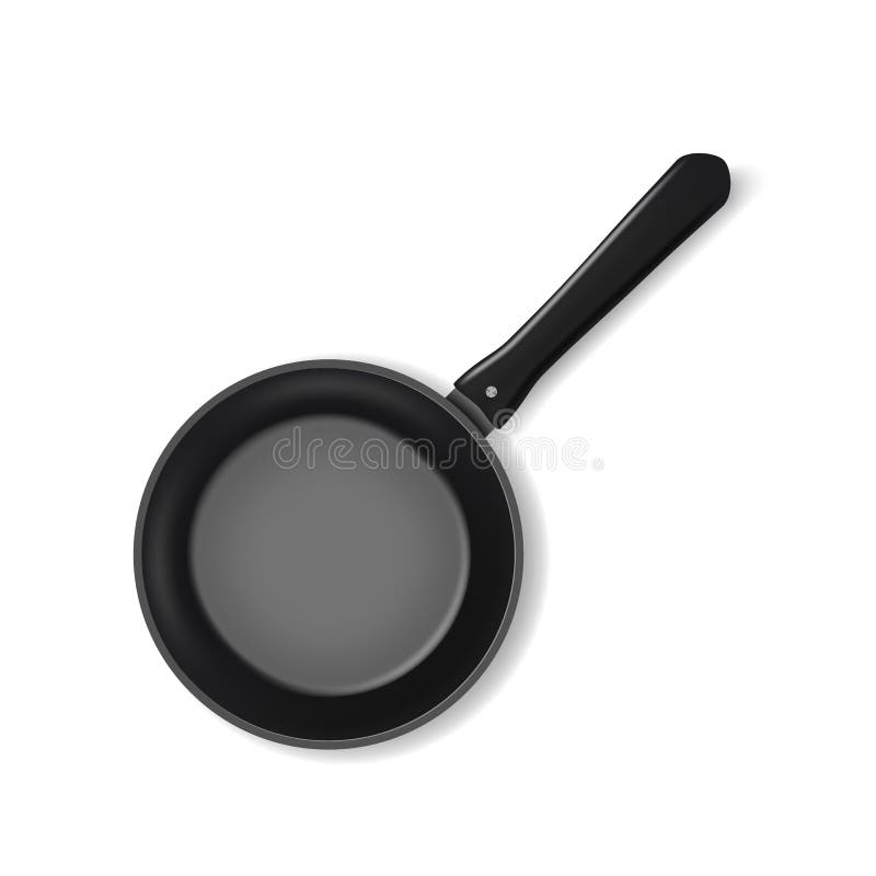 Realistic Detailed 3d Black Empty Pan. Vector Stock Vector ...
