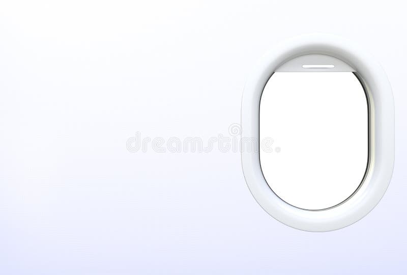 Realistic Detailed Blank Airplane Window Template Mockup with Empty ...