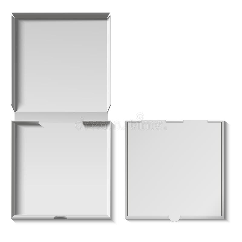 Realistic Detailed 3d Blank Empty Open and Closed Pizza Boxes Template ...