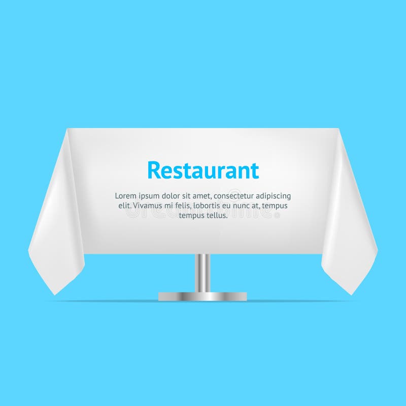 Realistic Detailed 3d Blank Restaurant Table Template Mockup Ad Poster ...