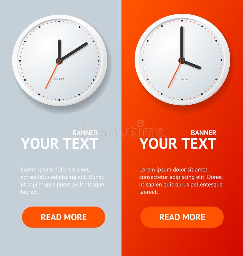 Old clock with banner stock illustration. Illustration of retro - 4325008