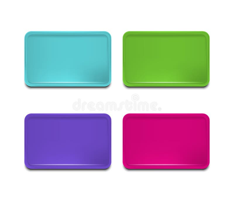 Realistic Detailed 3d Color Plastic Tray Set. Vector Stock Vector ...