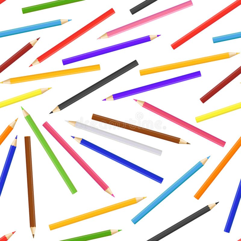 Realistic Detailed 3d Colored Pencils Seamless Pattern Background ...