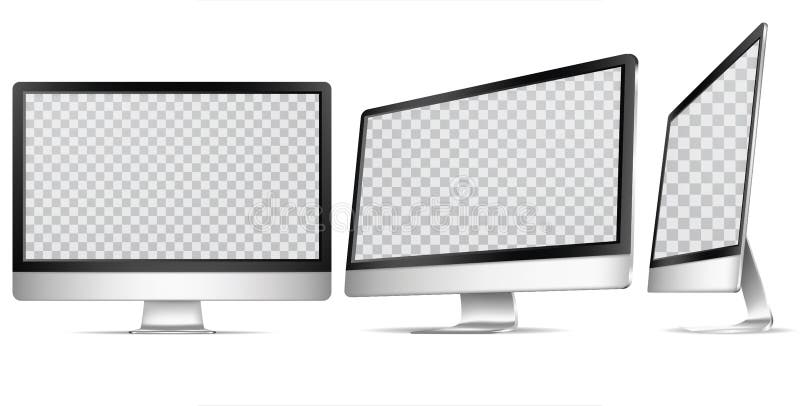 Realistic Detailed 3d Computer Display Set. Vector Stock Vector ...