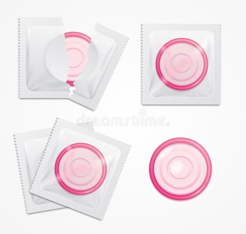 Realistic Detailed 3d Condoms Package Set Vector Stock Vector