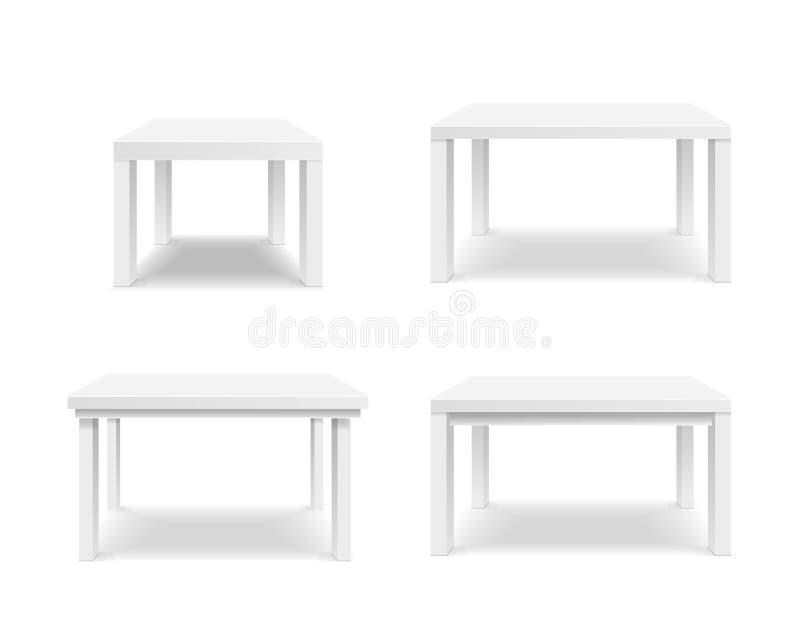 Realistic Detailed 3d Different White Table Set. Vector Stock Vector ...