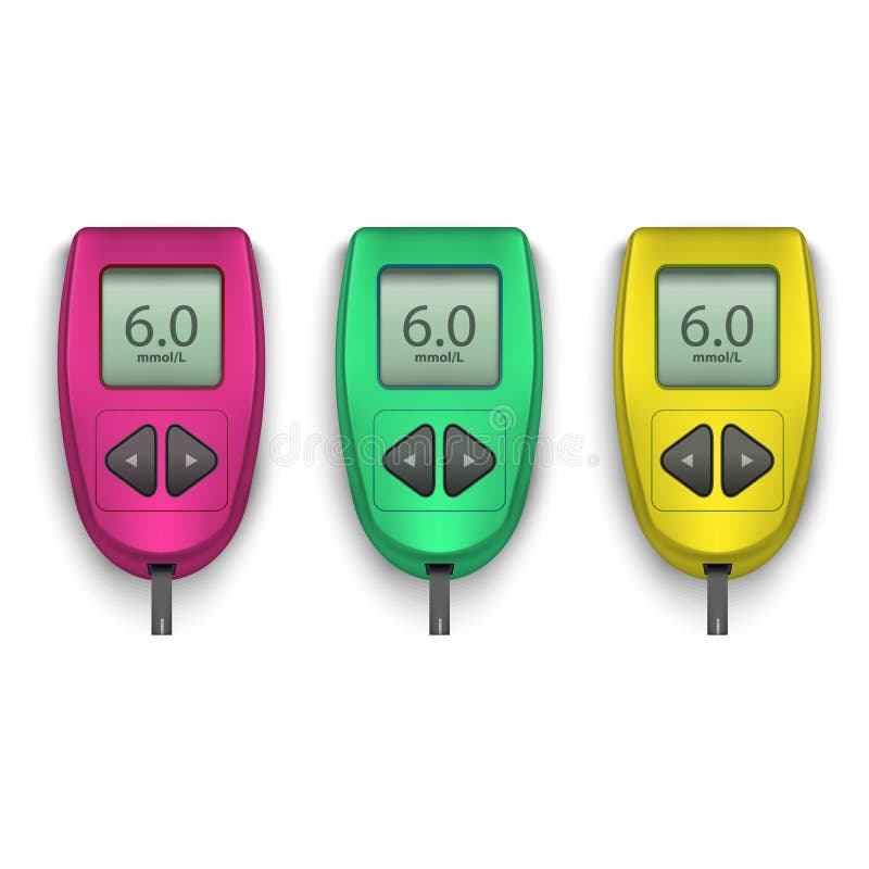 Realistic Detailed 3d Electronic Glucometer Set. Vector Stock Vector ...