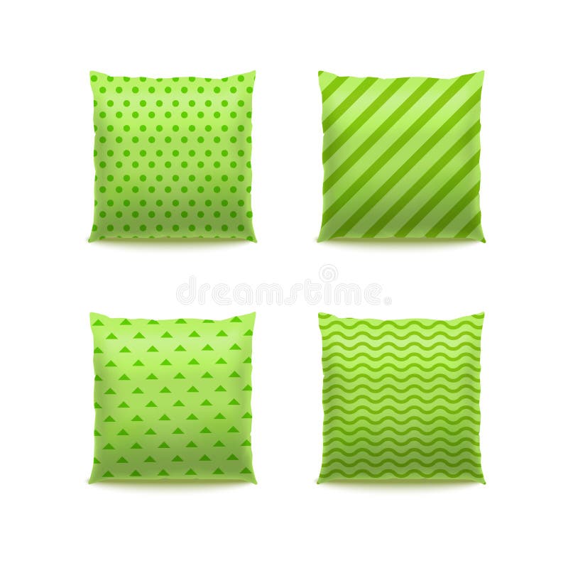Realistic Detailed 3d Green Cushion Set. Vector Stock Vector ...