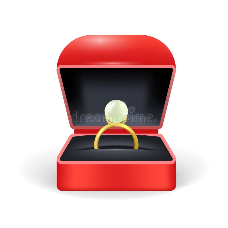 Realistic Detailed 3d Jewelry Ring with Pearl. Vector Stock Vector ...