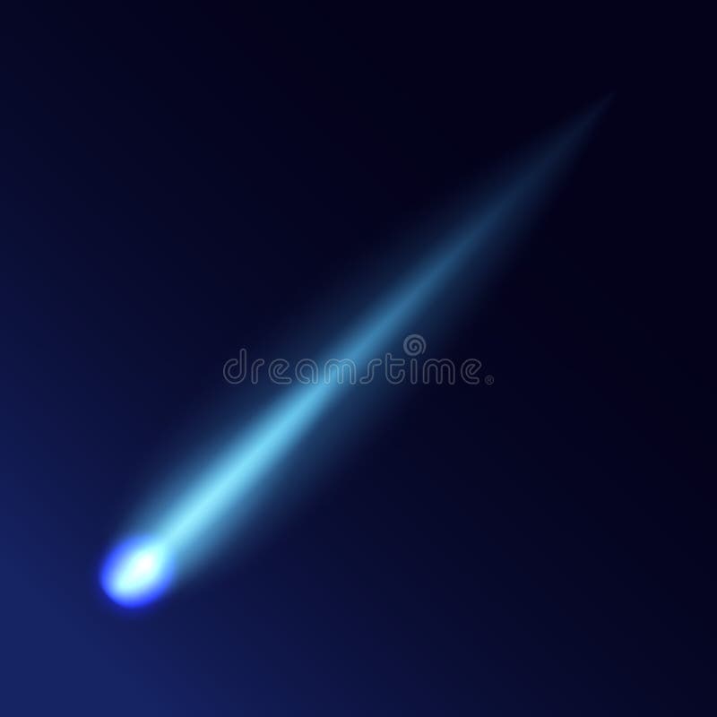 Realistic Detailed 3d Meteorites Comet Light Effect. Vector Stock ...