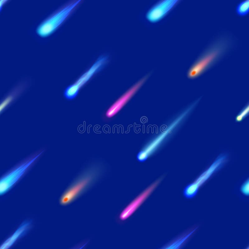 Realistic Detailed 3d Meteorites Comets Different Colors Light Effect ...