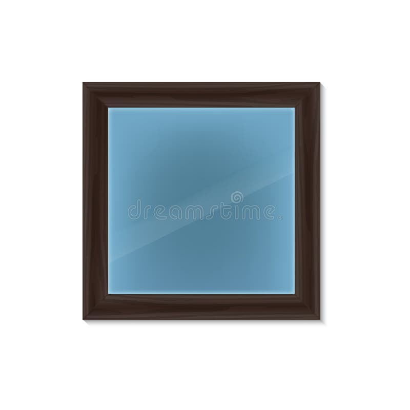 Realistic Detailed 3d Mirror Shaped As Rectangle with Frame. Vector ...
