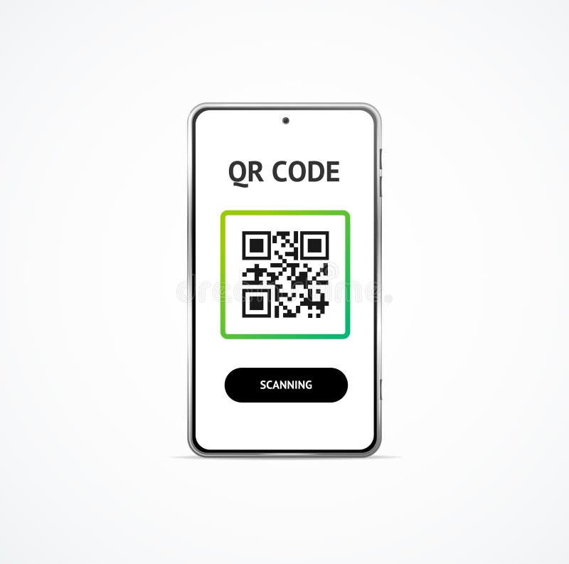Realistic Detailed 3d Mobile Phone Screen with Qr Code Scanner. Vector ...