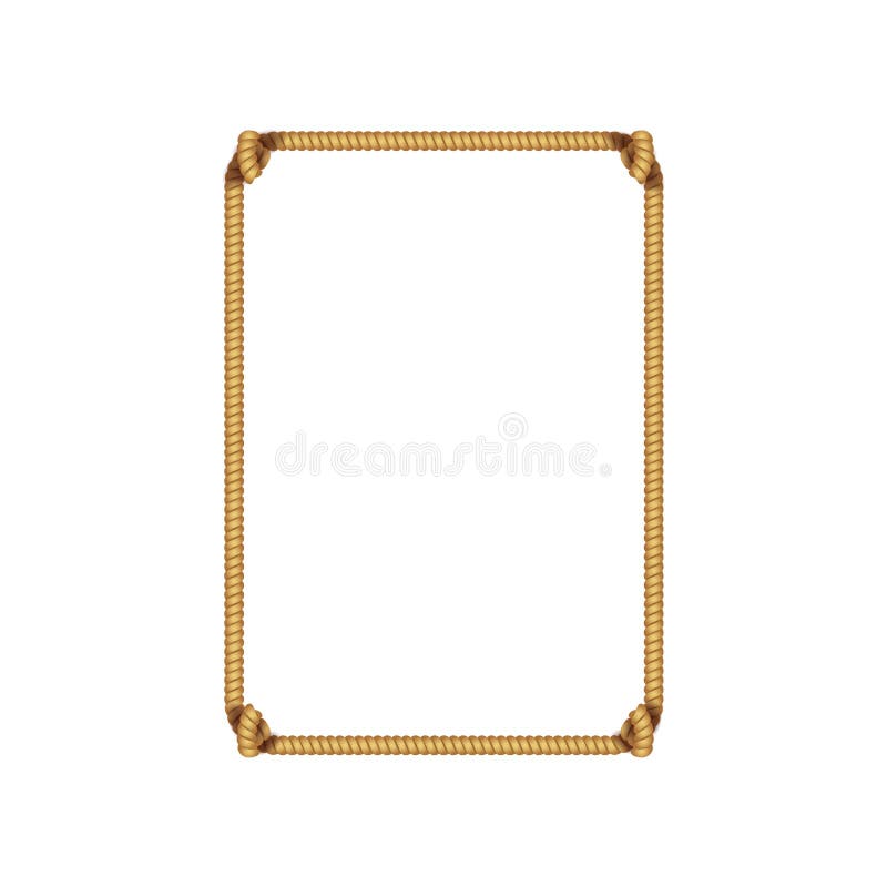 Realistic Detailed 3d Natural Jute Hemp Rope Frame. Vector Stock Vector ...