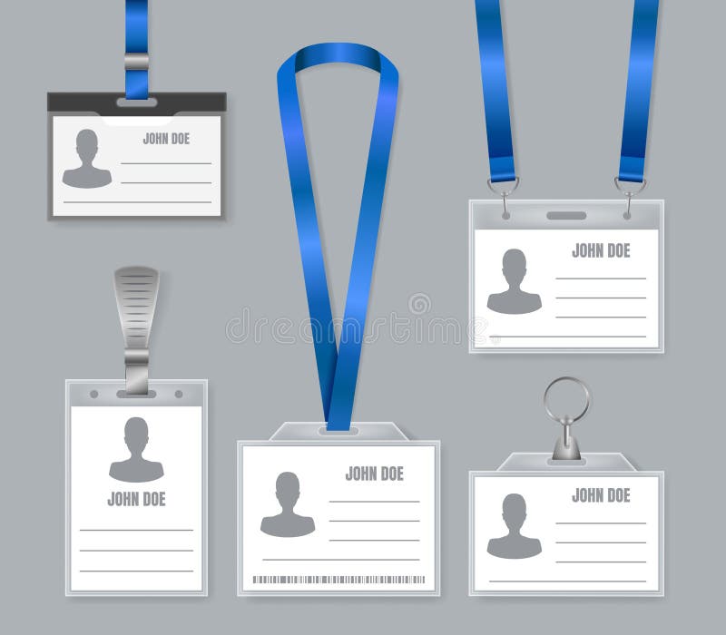 Realistic Detailed 3d Plastic Badges Id Set. Vector Stock Vector ...