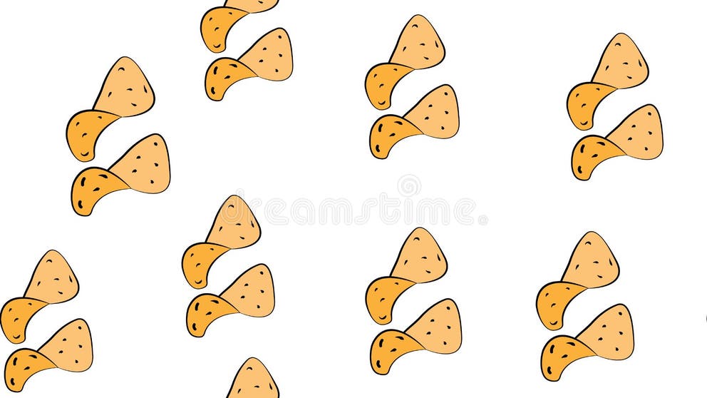 Realistic Detailed 3d Potato Chips Set Different ViewSeamless Pattern ...