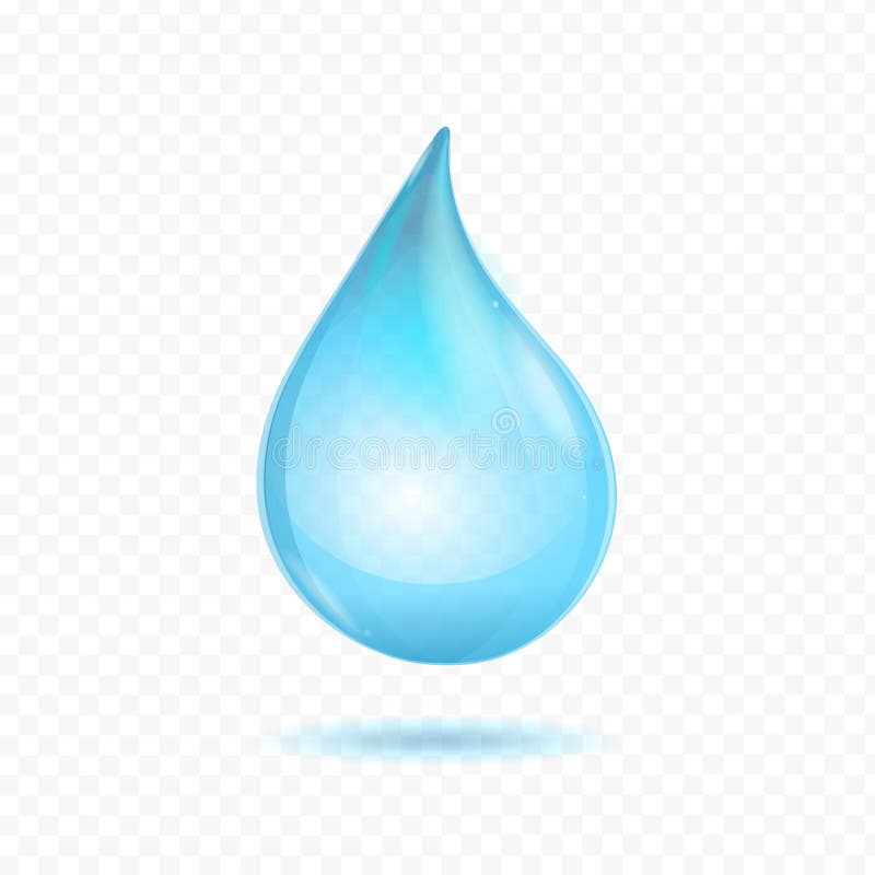 Realistic Detailed 3d Pure Blue Water Drop. Vector Stock Vector ...